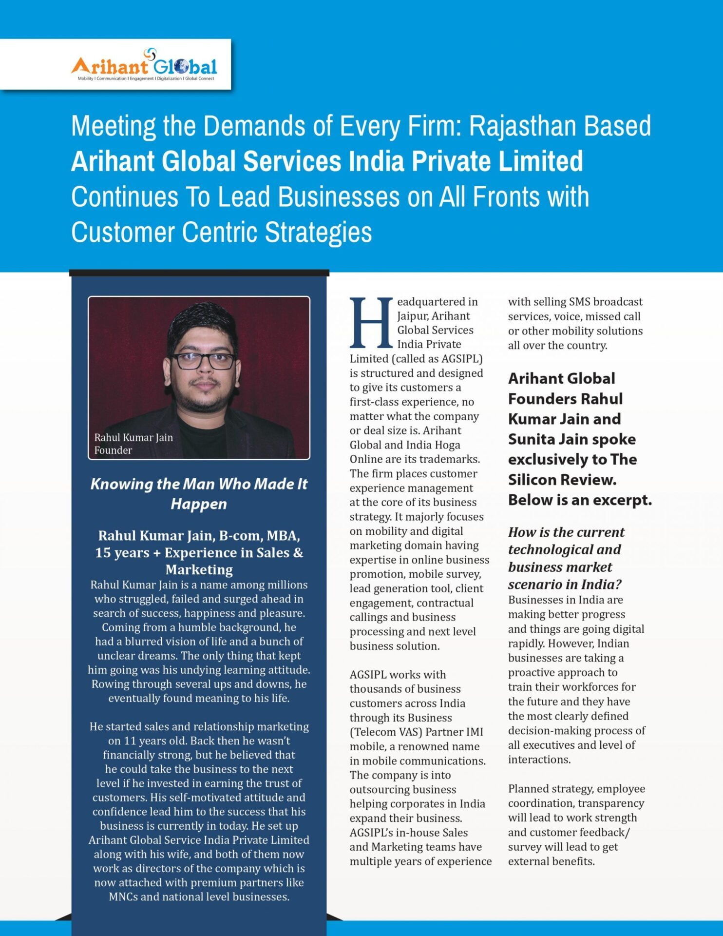 Meeting The Demands Of Every Firm: Rajasthan Based Arihant Global ...